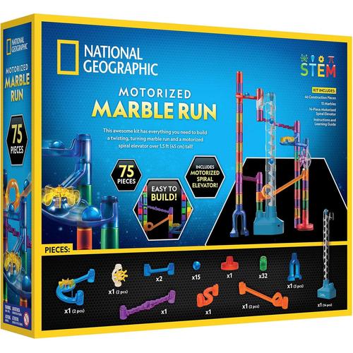 Motorized Marble Run Activity Kit | STEM Construction Set with storage ...