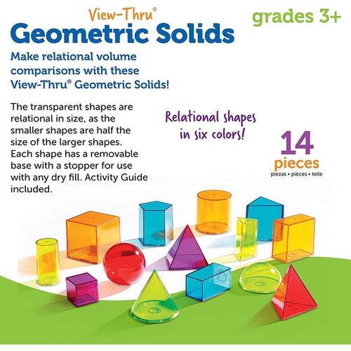 View-Thru® Geometric Solids - LER4331 | 14 pcs Math Set by Learning Re ...